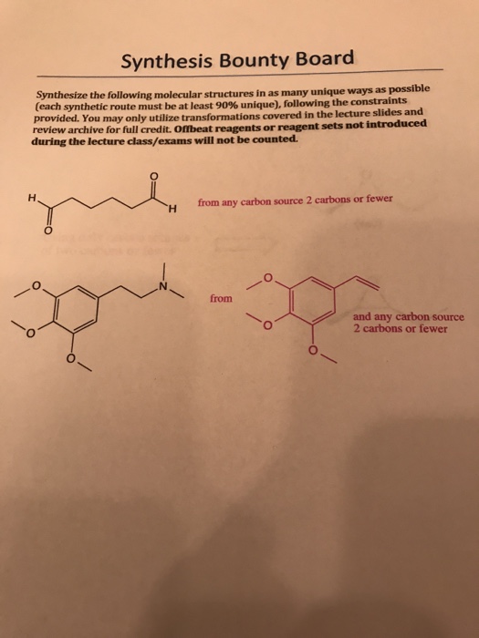 Solved Synthesis Bounty Board Synthesize the following | Chegg.com