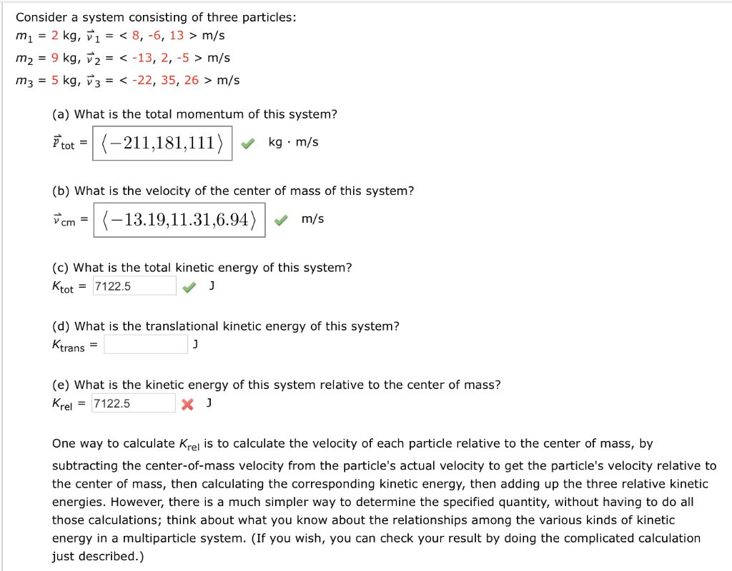 Solved Consider a system consisting of three particles: m1 = | Chegg.com