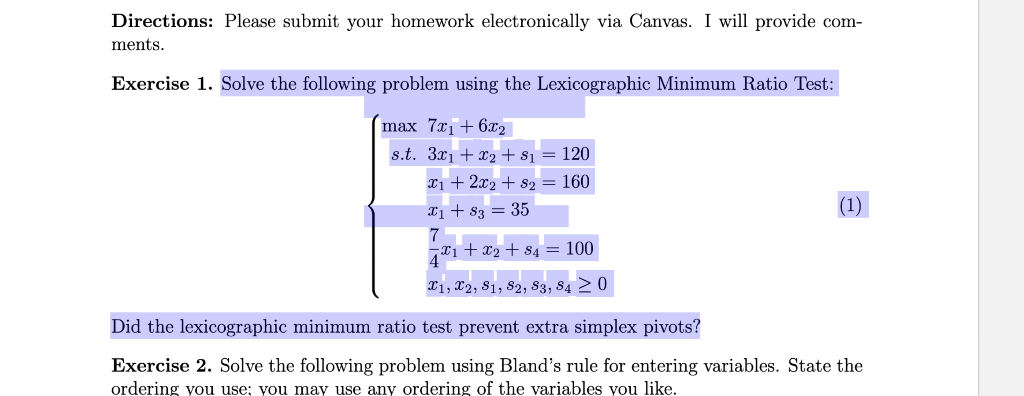 Solved Solve the following problem using the | Chegg.com