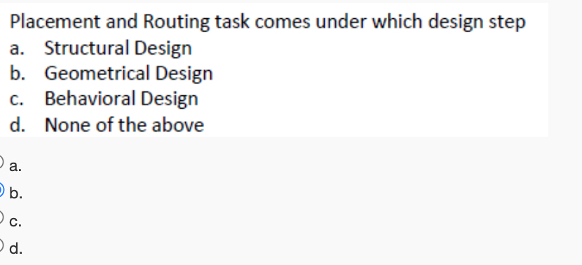 Solved Placement and routing task comes under which design | Chegg.com