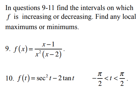 Solved In questions 9-11 ﻿find the intervals on whichf ﻿is | Chegg.com