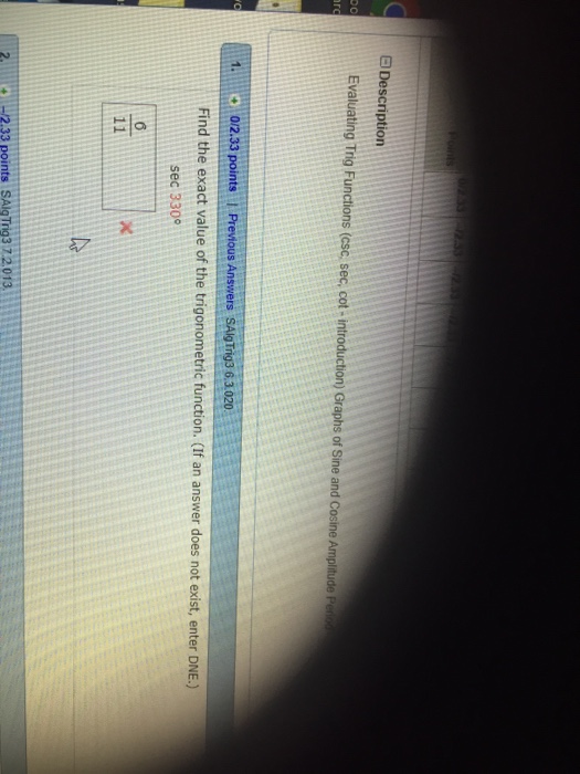 Solved Description Evaluating Trig Functions (csc, sec, | Chegg.com