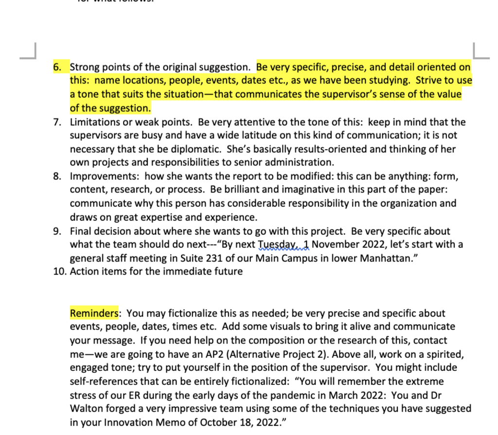 6. Strong points of the original suggestion. Be very | Chegg.com