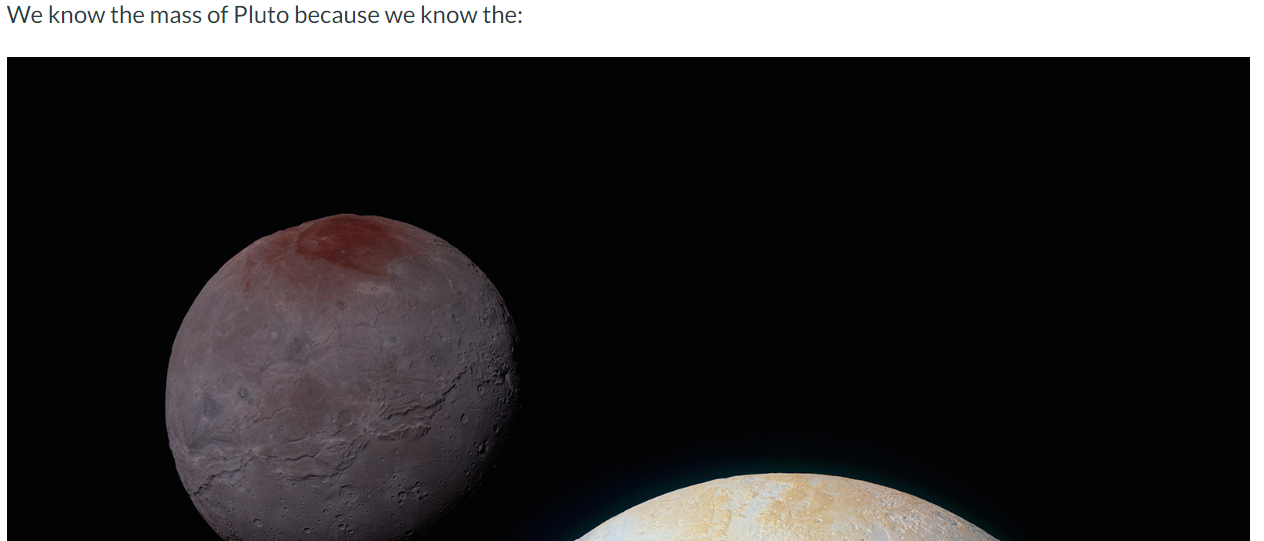 Solved We know the mass of Pluto because we know | Chegg.com