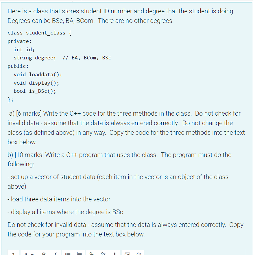 Solved Here is a class that stores student ID number and | Chegg.com