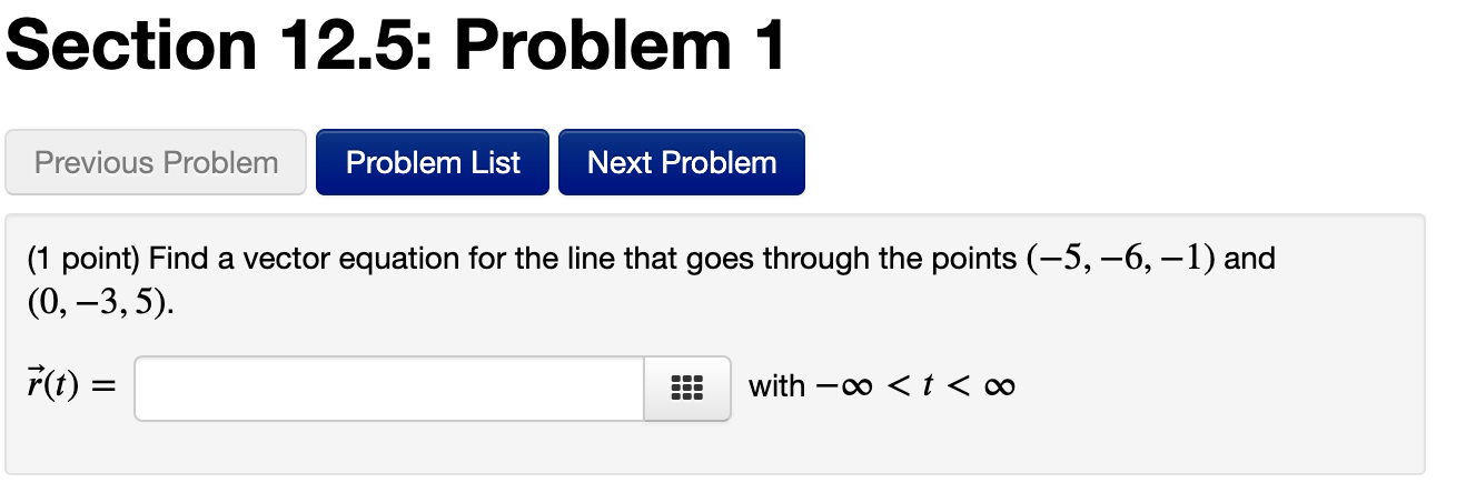 Solved Section 12.5: Problem 1 Previous Problem Problem List | Chegg.com