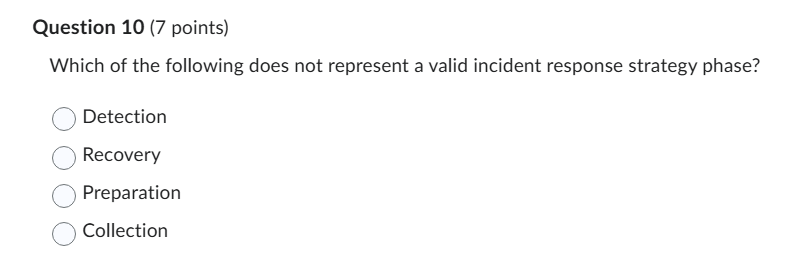 Solved Question 10 (7 ﻿points)Which of the following does | Chegg.com