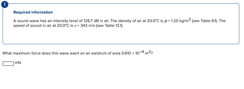 Solved Required information A sound wave has an intensity | Chegg.com