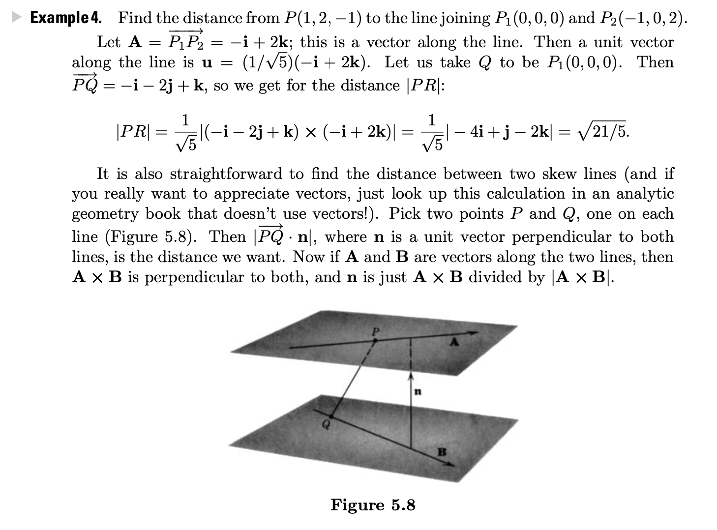 Solved Example 4. Find the distance from P(1,2,−1) to the | Chegg.com