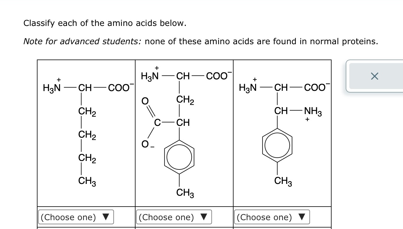 Solved Classify each of the amino acids below.Note for | Chegg.com