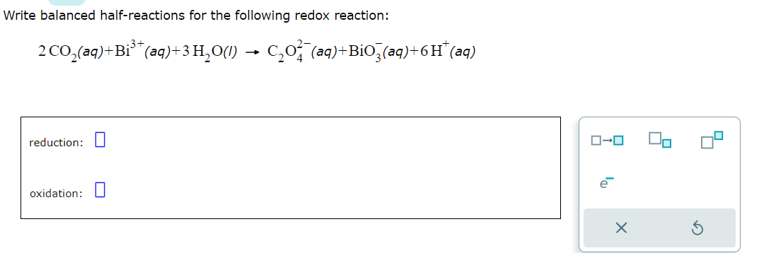 Solved Write balanced half-reactions for the following redox | Chegg.com