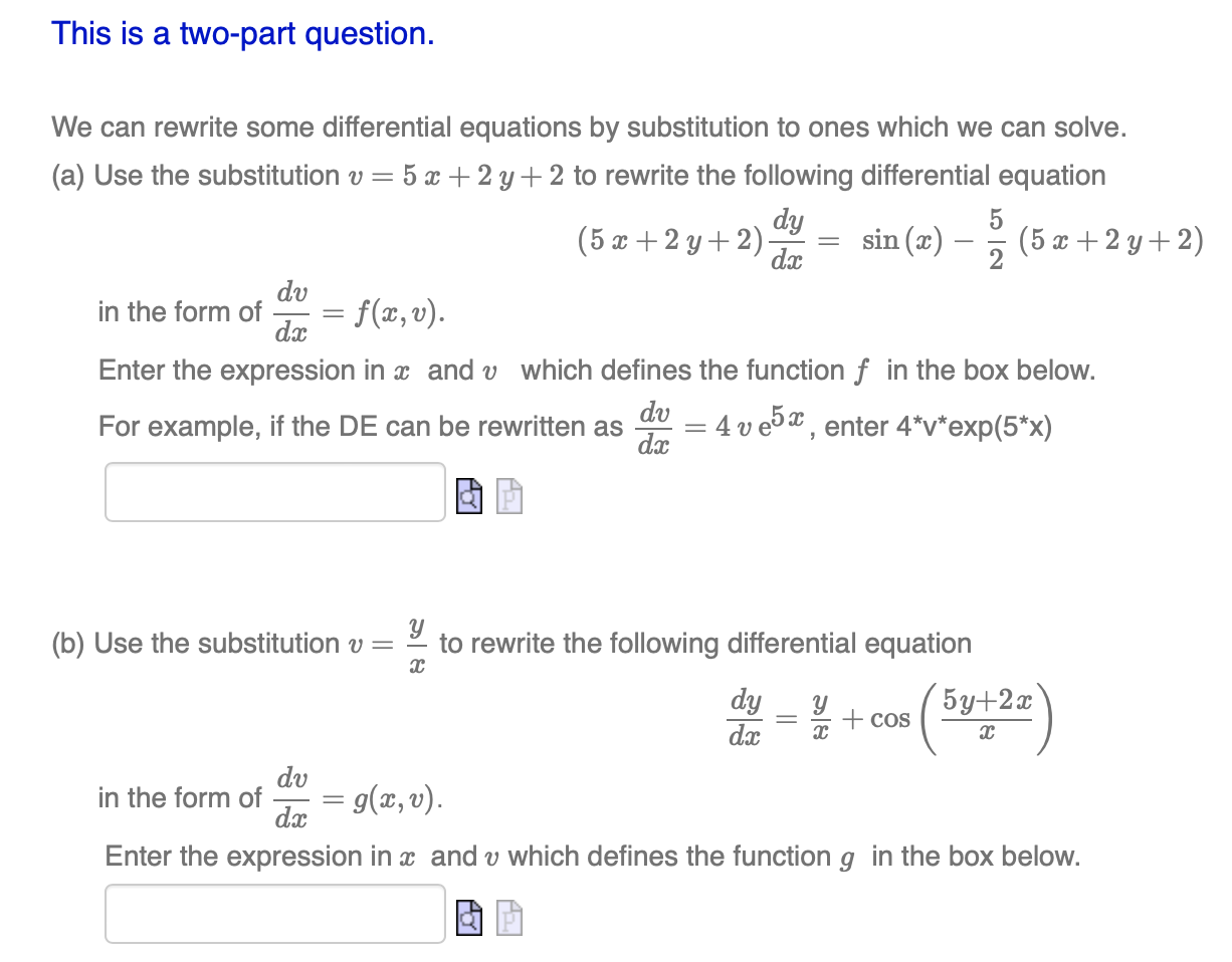 Solved This is a two-part question. We can rewrite some | Chegg.com