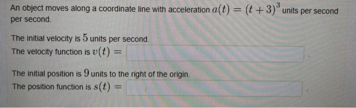 Solved An Object Moves Along A Coordinate Line With