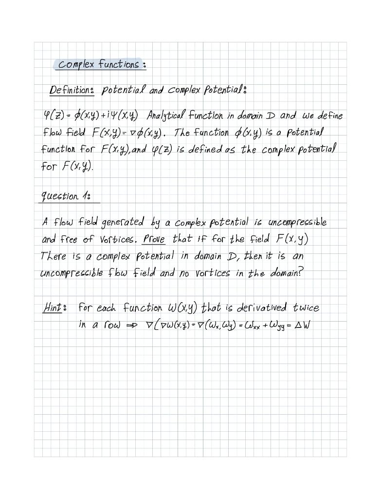Solved complex functions : Definition: potential and complex | Chegg.com