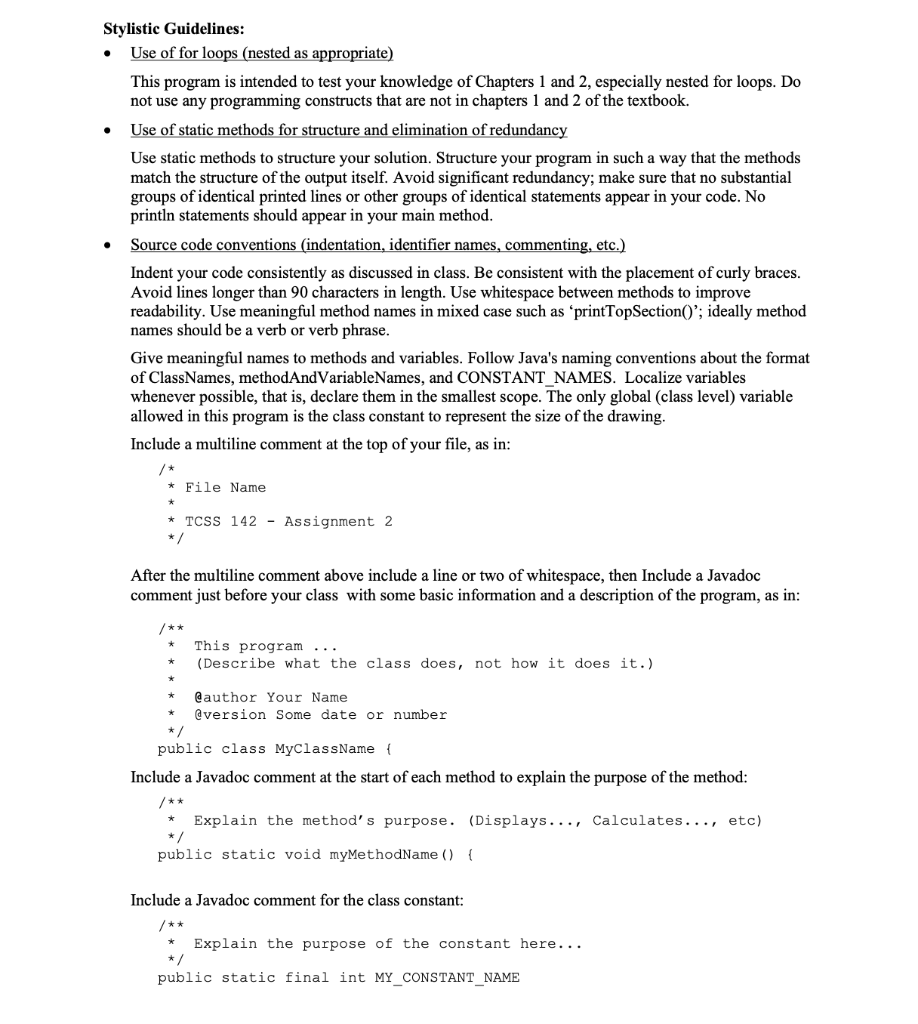 TCSS 142 Object-Oriented Programming Winter 2020 - | Chegg.com