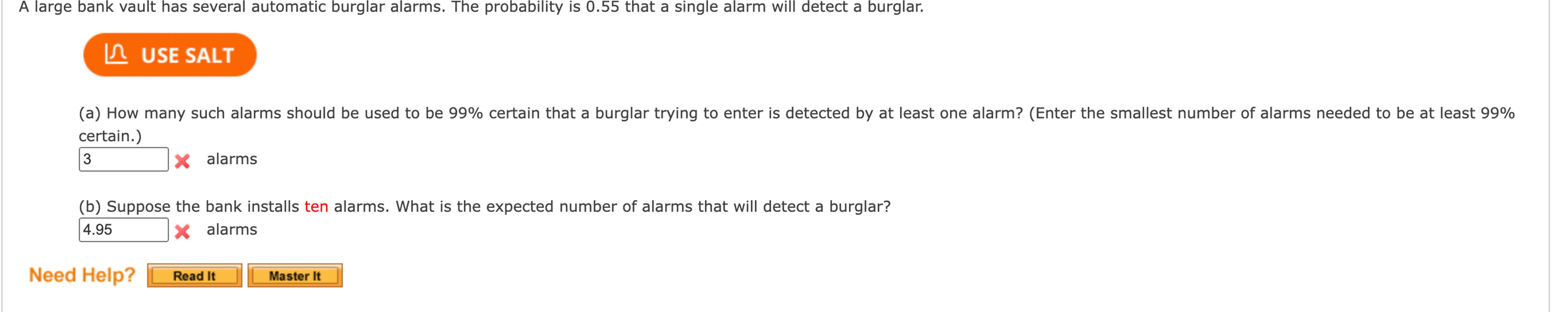 Solved A large bank vault has several automatic burglar | Chegg.com