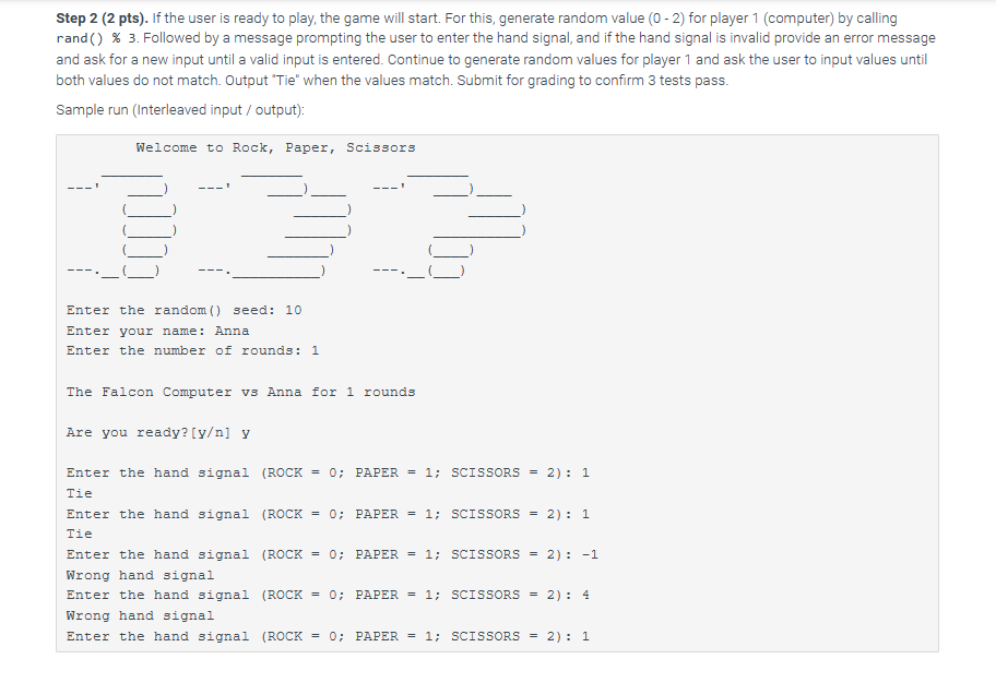 Solved Program Specifications Write a program to play an | Chegg.com