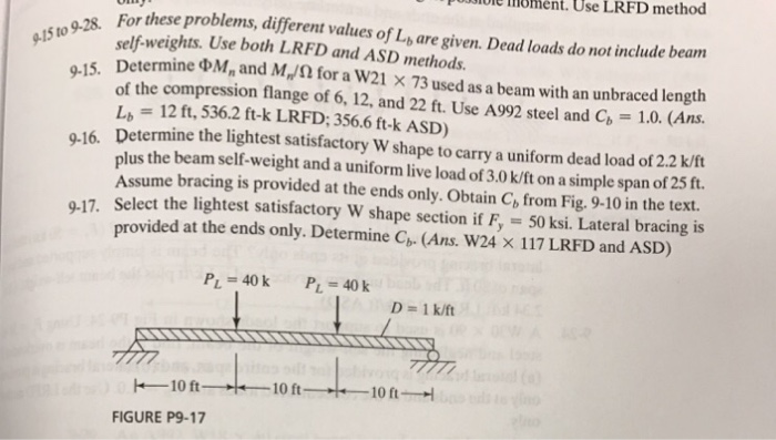 Solved pudulole nment. Use LRFD method or these problems, | Chegg.com