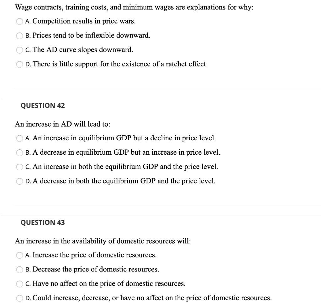 Solved Wage contracts, training costs, and minimum wages are | Chegg.com