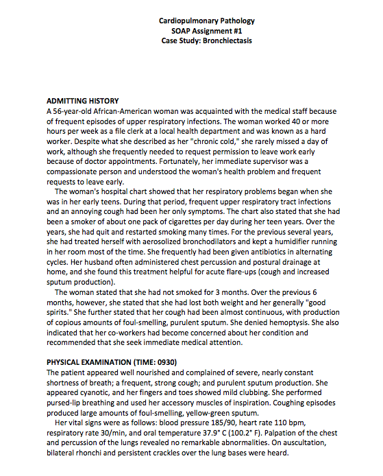 Solved i need help with soap assignment The SOAP note (an | Chegg.com