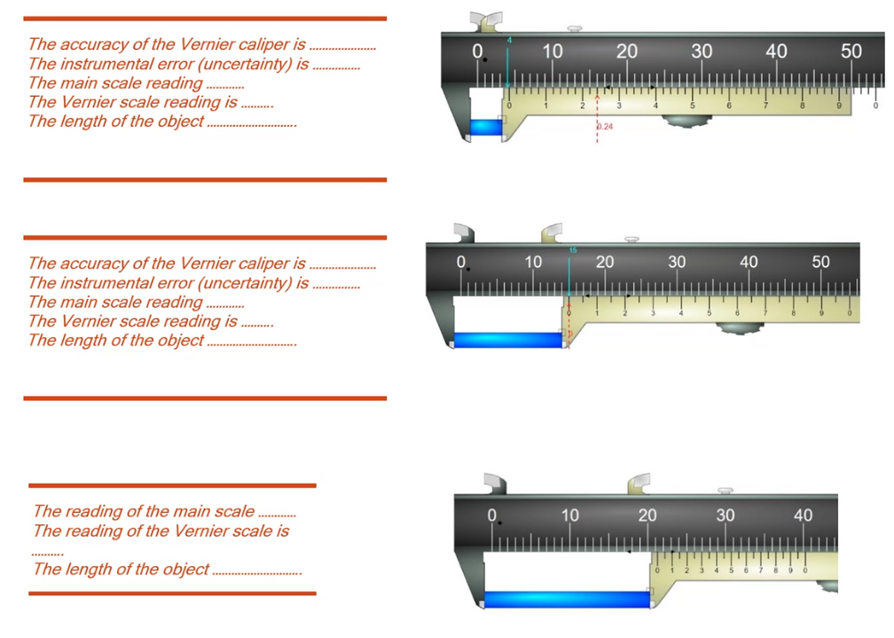 Solved The accuracy of the Vernier caliper is The | Chegg.com