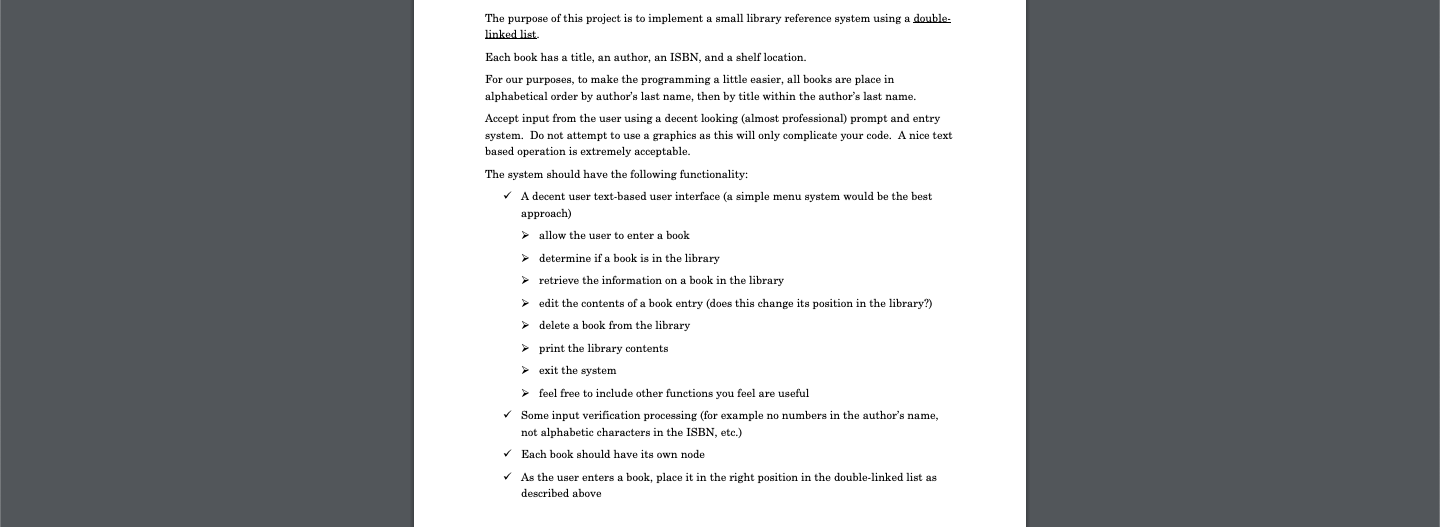 Solved The purpose of this project is to implement a small | Chegg.com