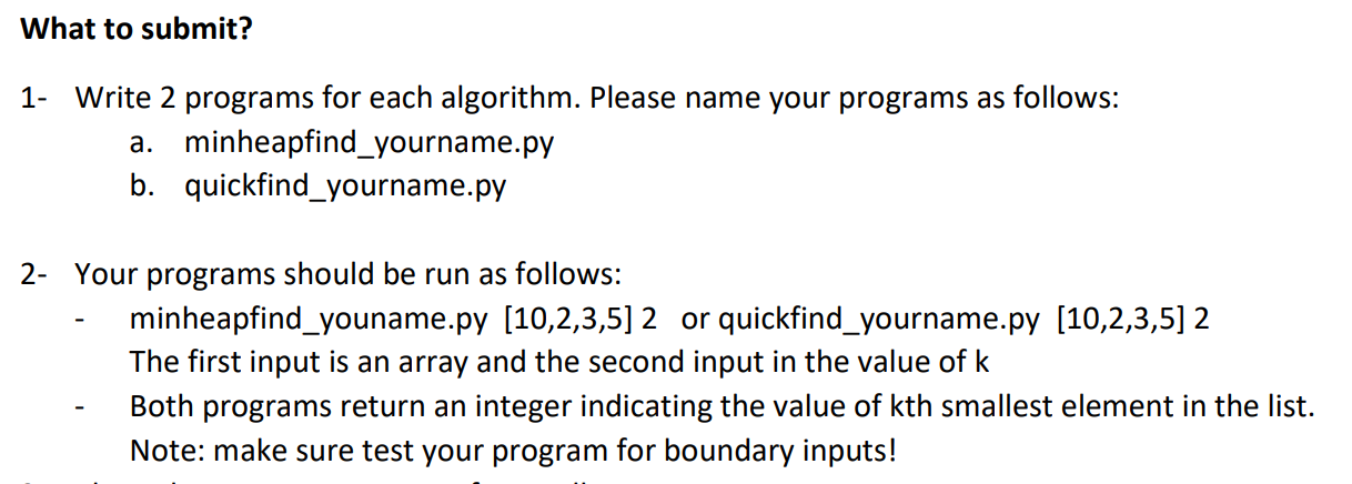 Solved an array. Problem Definition: The kth order | Chegg.com