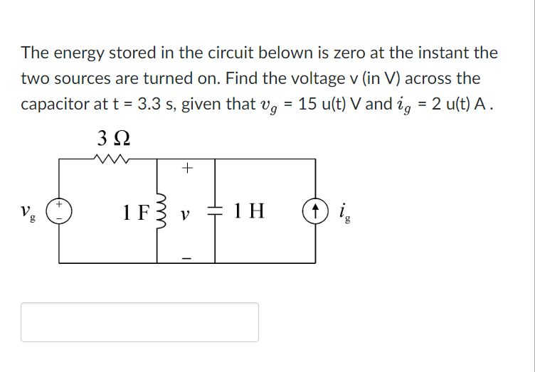 Solved The energy stored in the circuit belown is zero at | Chegg.com
