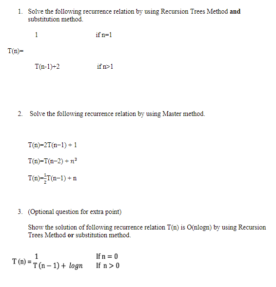 Solved Solve the following recurrence relation by ﻿using | Chegg.com