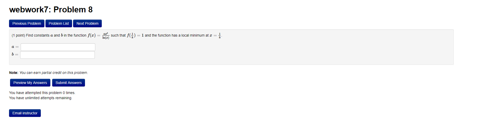 Solved Webwork7 Problem 8 Previous Problem Problem List 6589