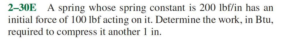 Solved 2-30E A spring whose spring constant is \\( 200 | Chegg.com