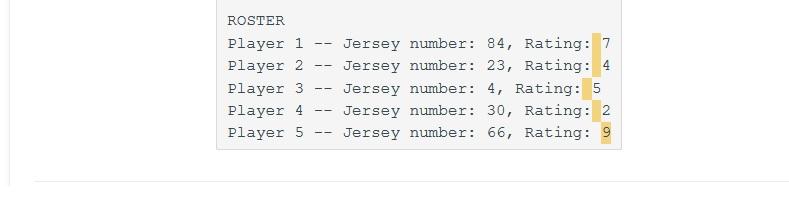 Solved 8.14 LAB*: Program: Soccer team roster This program | Chegg.com