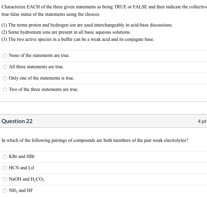 Solved Characterize EACH of the three given statements as | Chegg.com