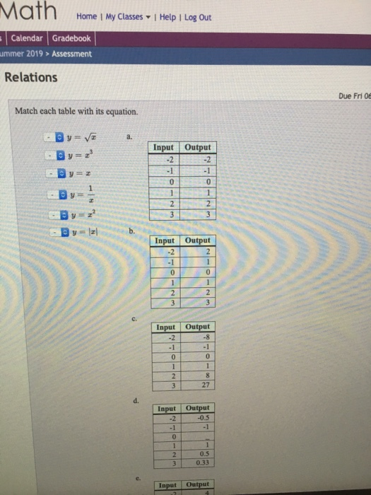 Solved Math Home | My Classes I Help | Log Out Calendar | Chegg.com