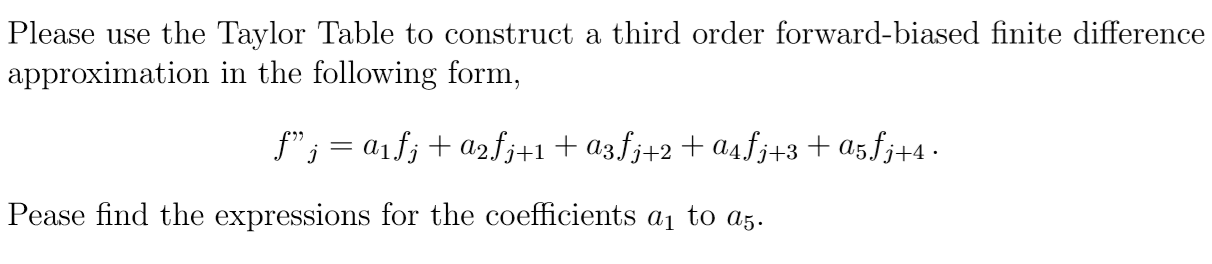 Solved Please use the Taylor Table to construct a third | Chegg.com