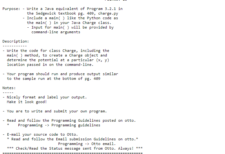 Solved Purpose: - Write a Java equivalent of Program 3.2.1 | Chegg.com