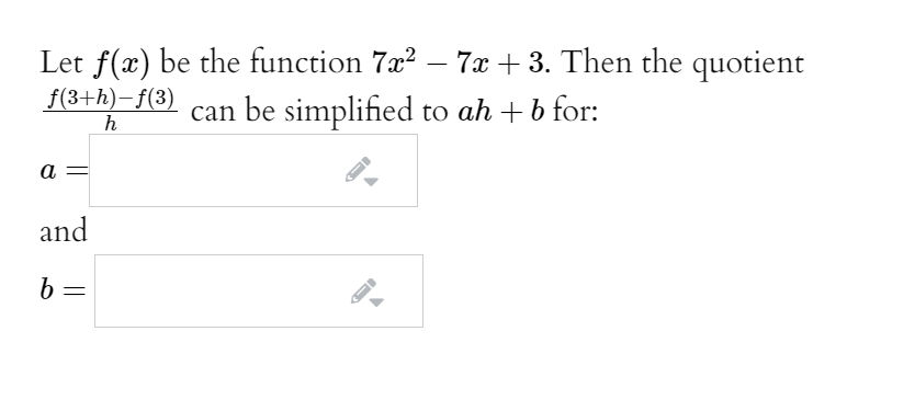 Solved Let f(x) be the function 7x2 – 7x +3. Then the | Chegg.com