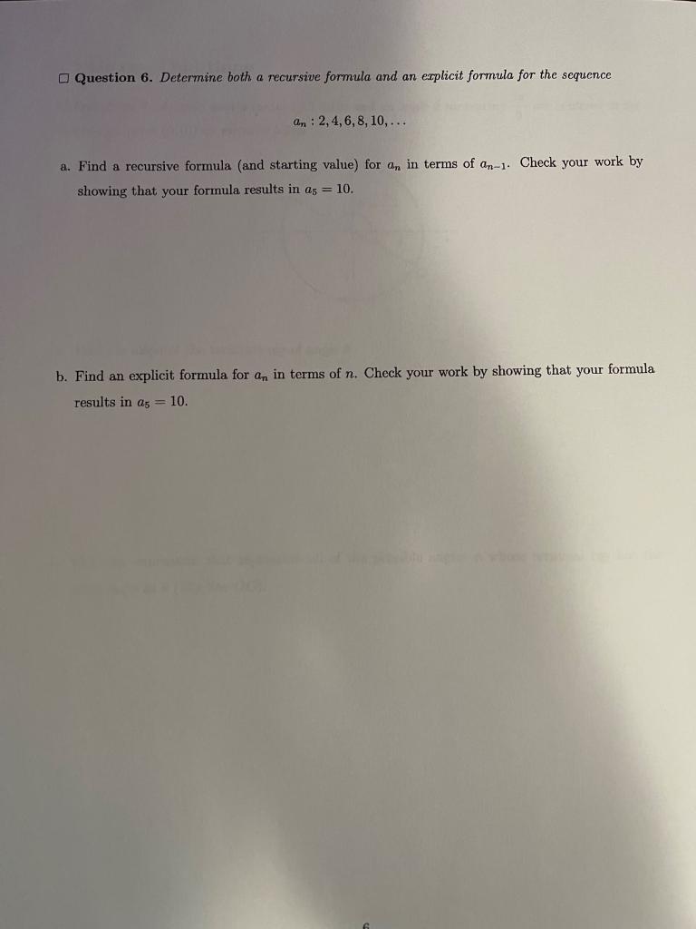 Solved Determine both a recursive formula and an explicit | Chegg.com