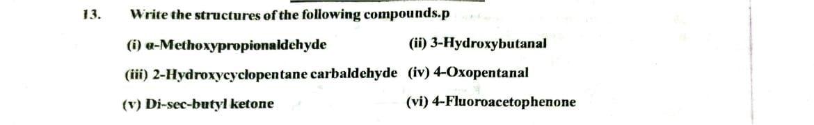 Solved 13. Write the structures of the following compounds.p | Chegg.com