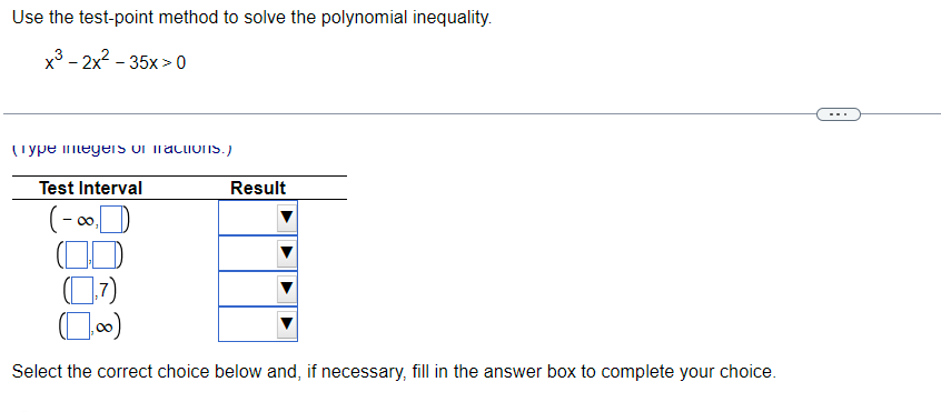 Solved Use the test-point method to solve the polynomial | Chegg.com