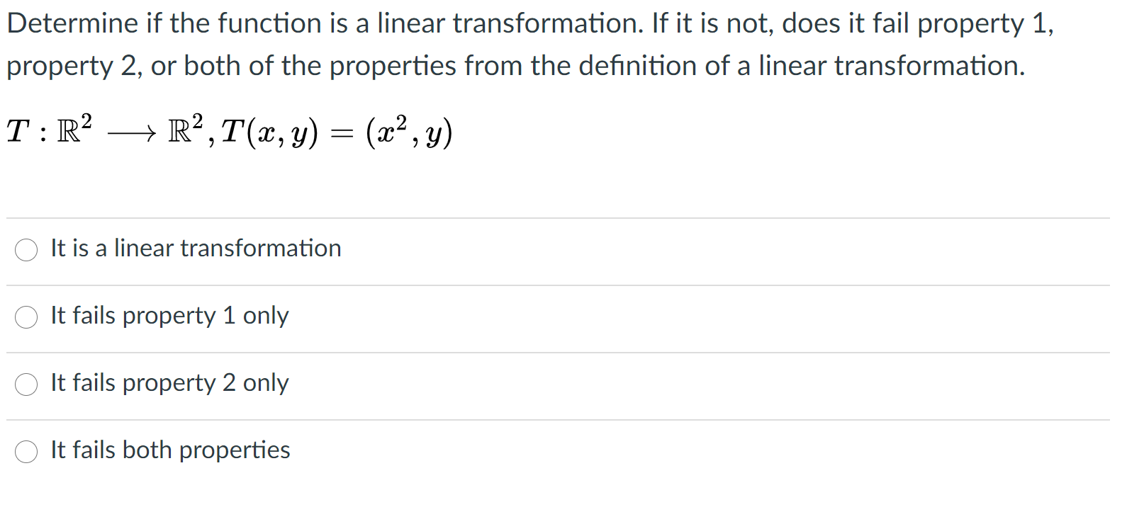 Solved Determine if the function is a linear transformation. | Chegg.com