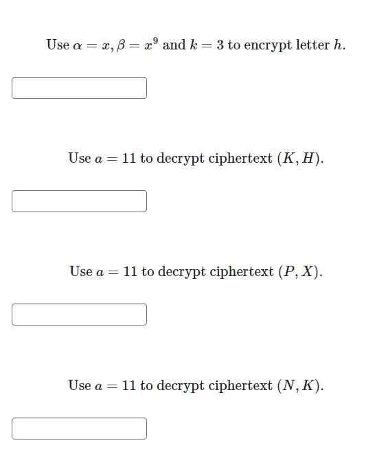 Solved ElGammal cryptosystem The polynomial x3+2x2+1 is | Chegg.com