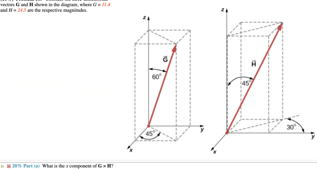 Solved vectors G and H shown in the diagram, where G = 11.4 | Chegg.com