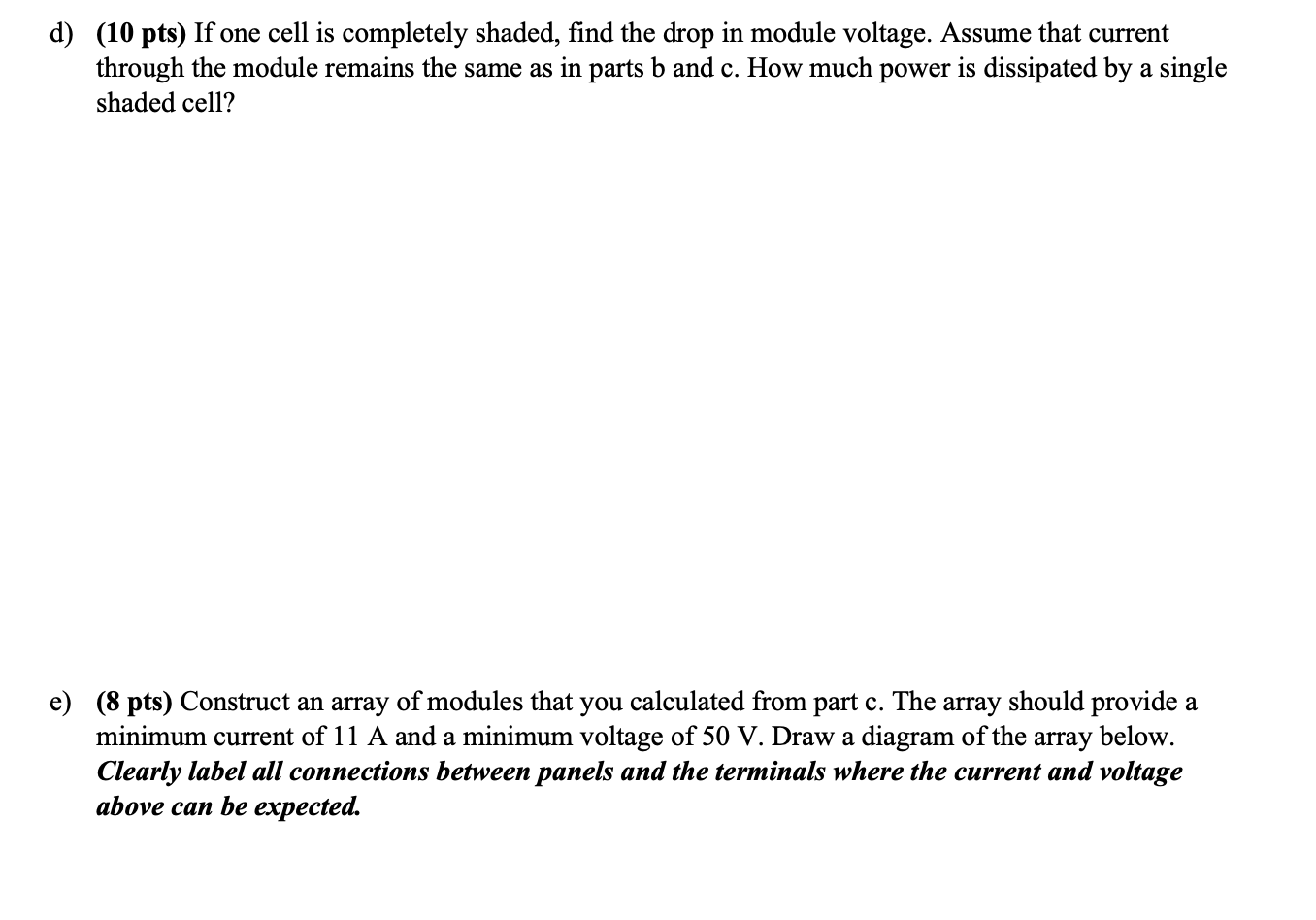 Solved Under standard testing conditions (1sun=1 kW/m2), a | Chegg.com