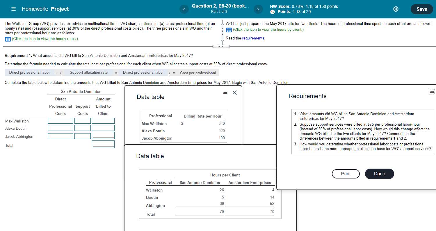 Solved = Homework: Project Question 2, E5-20 (book... Part 2 | Chegg.com