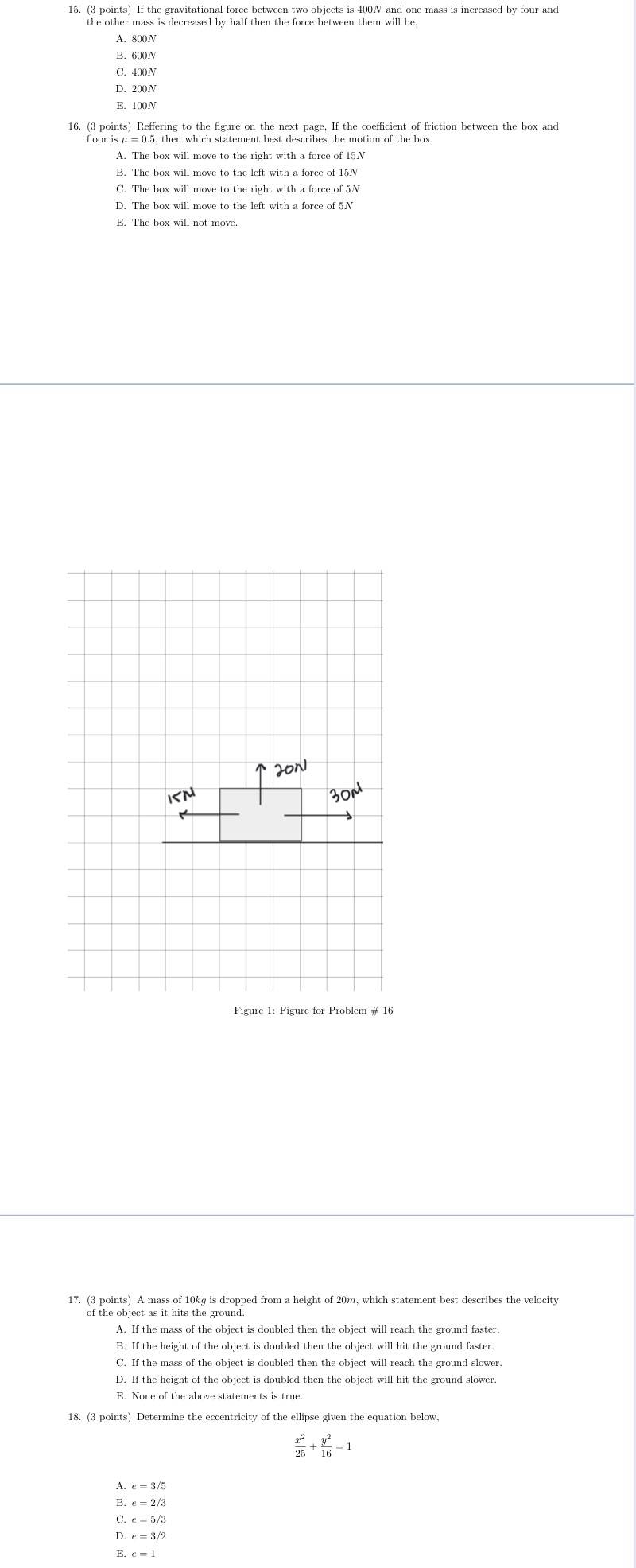 Solved 15. (3 points) If the gravitational force between two | Chegg.com