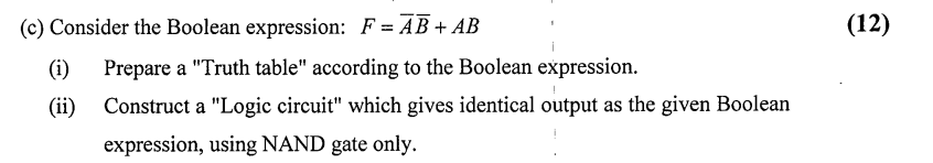 Solved (c) ﻿Consider the Boolean expression: | Chegg.com