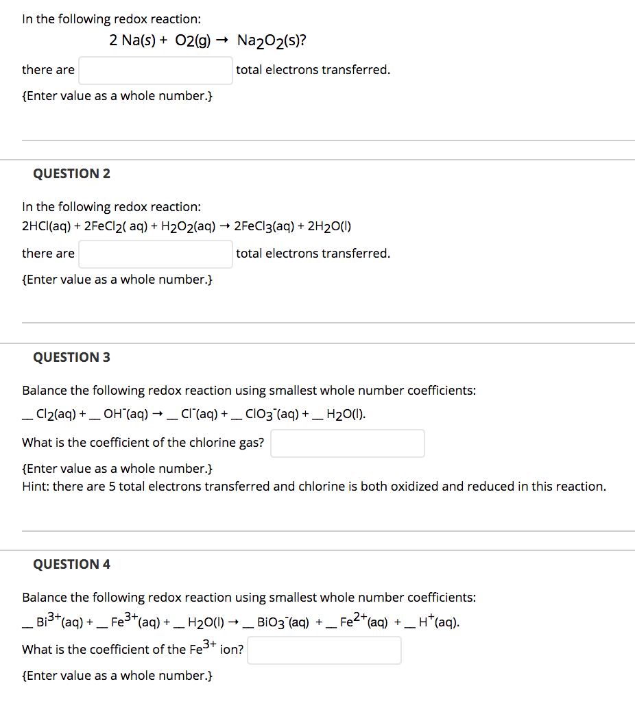 Solved In the following redox reaction: 2 Na(s) + O2(g) → | Chegg.com