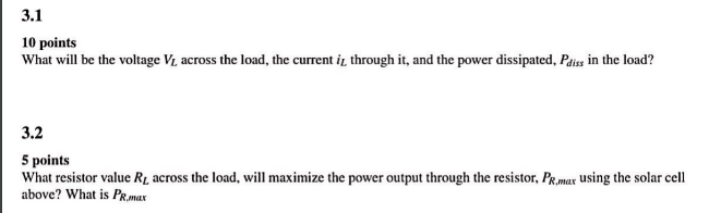 Solved Consider a solar cell which has the following output | Chegg.com