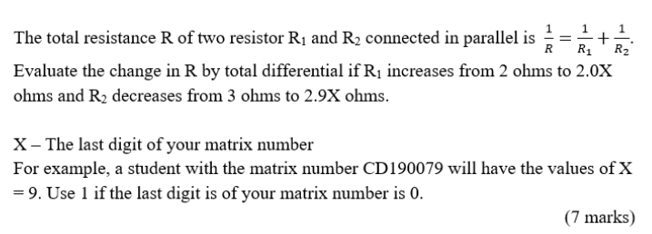 Solved R + R1 R2 The total resistance R of two resistor R1 | Chegg.com